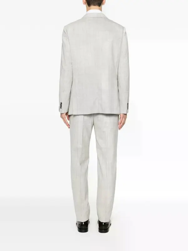 Caruso Norma Double-breasted Check-pattern Suit