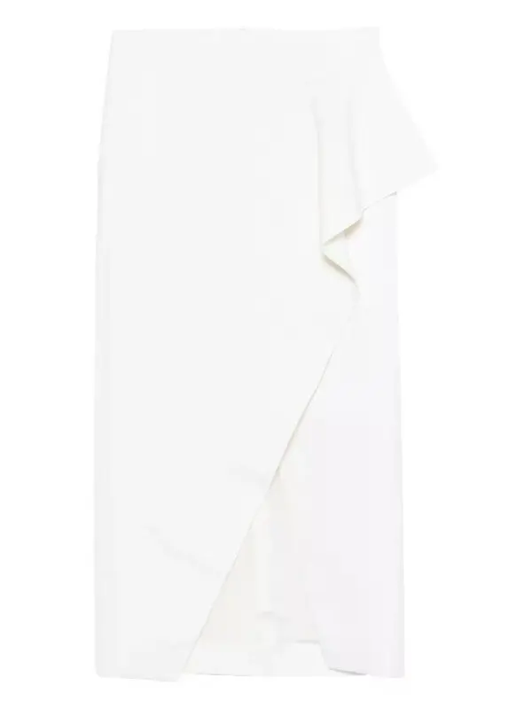 Khaite Jaia Ruffled Split Midi Skirt