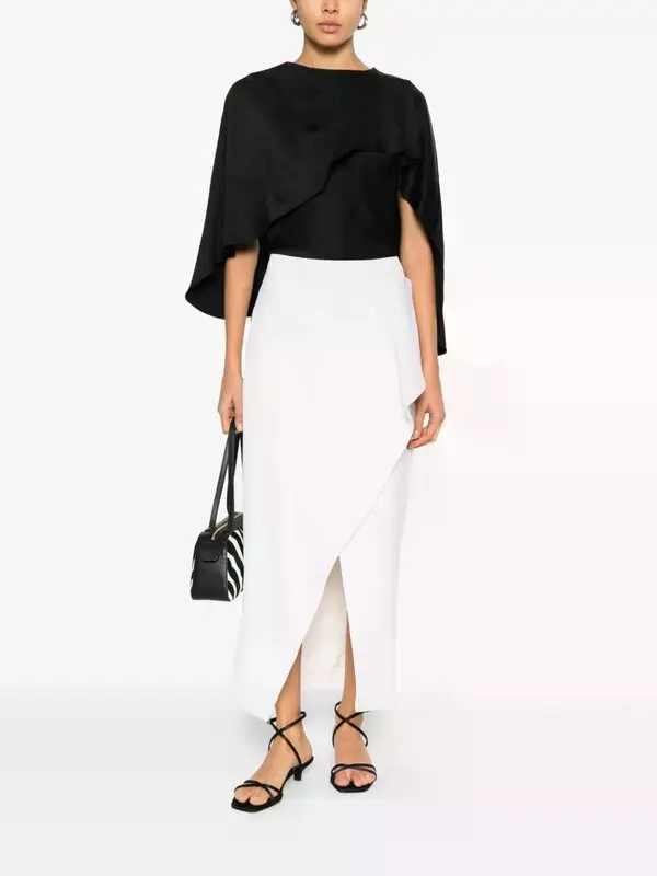 Khaite Jaia Ruffled Split Midi Skirt