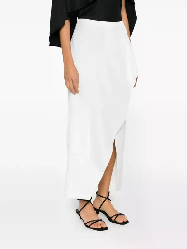 Khaite Jaia Ruffled Split Midi Skirt