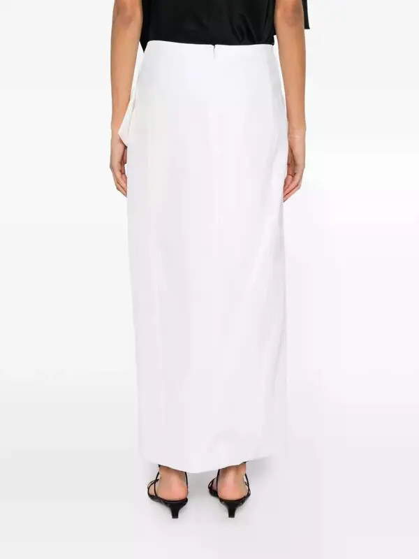 Khaite Jaia Ruffled Split Midi Skirt