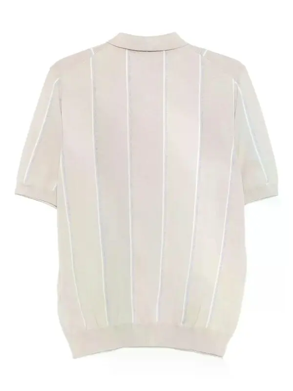 Eleventy Striped Short-sleeve Polo Shirt