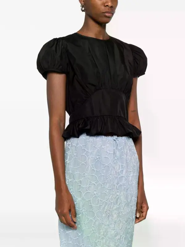 Cecilie Bahnsen Cristobal Ruffled Top - Black