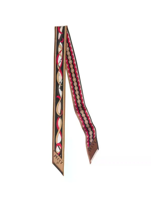 Emilio Pucci Girandole And Papiro Print Silk Twill Scarf