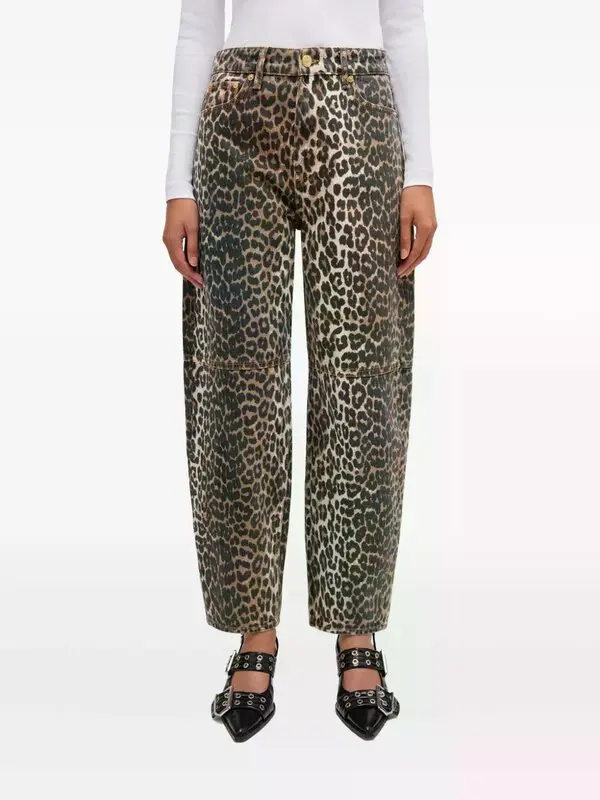 GANNI Leopard-print Jeans