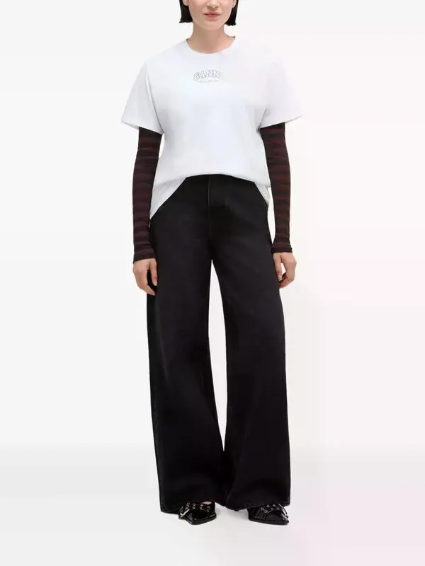 GANNI High-rise Full Length Wide Leg Jeans