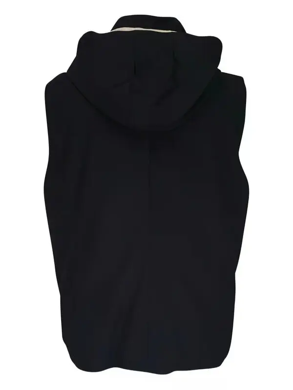Brunello Cucinelli Hooded Button Vest - Black