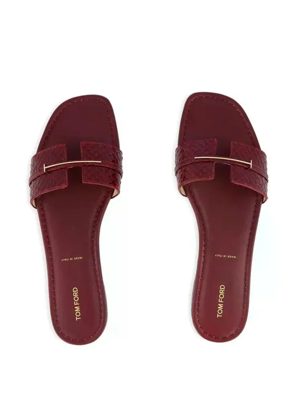 TOM FORD Textured Buckle Flat - Red