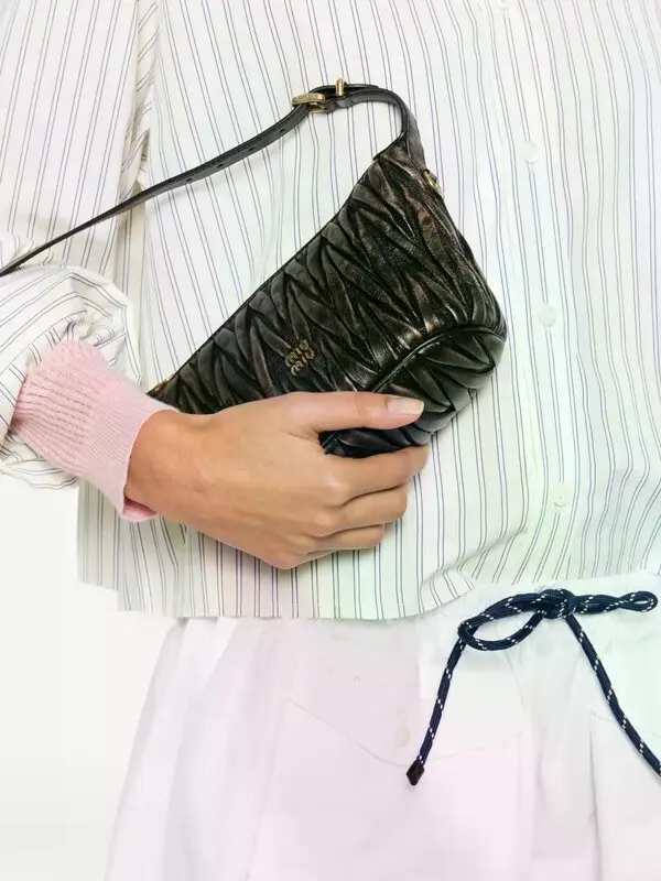 Miu Miu Mini Matelassé Shoulder Bag - Brown