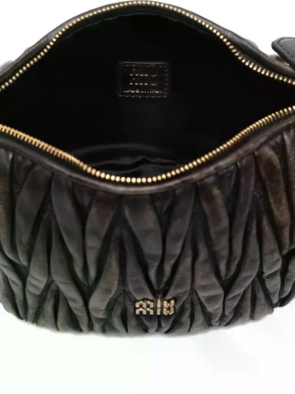 Miu Miu Mini Matelassé Shoulder Bag - Brown