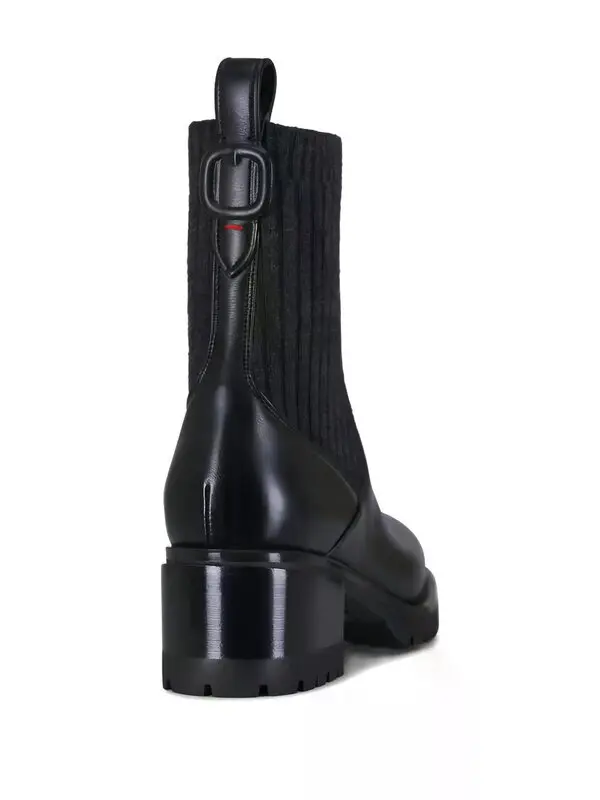 Santoni Ribbed Buckle Boots