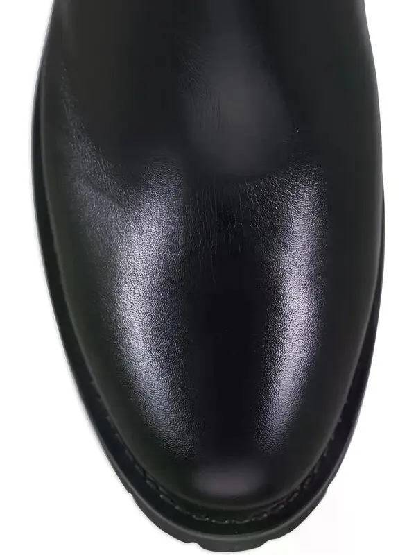 Santoni Ribbed Buckle Boots
