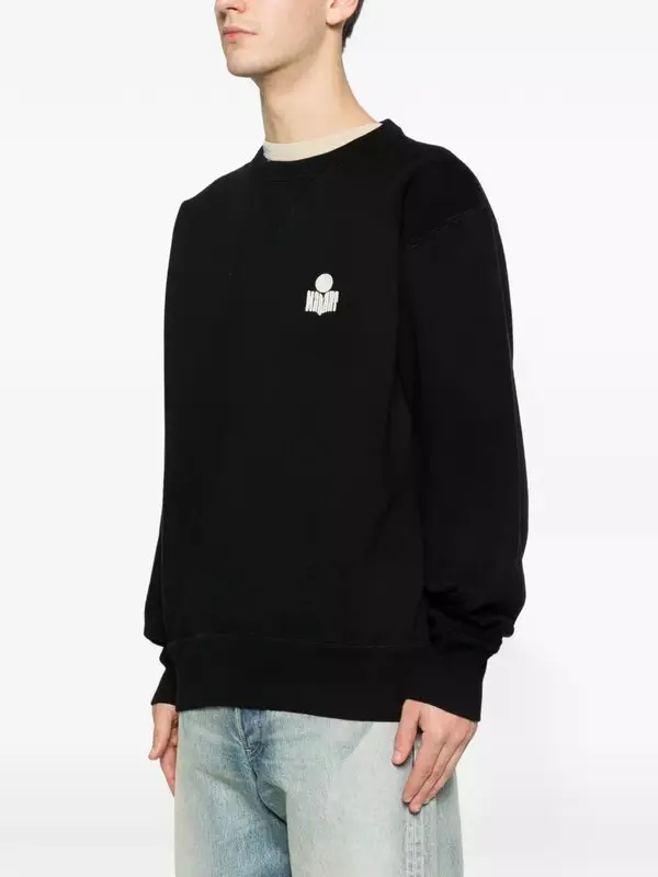 MARANT Logo-embroidered Crew-neck Sweatshirt - Black
