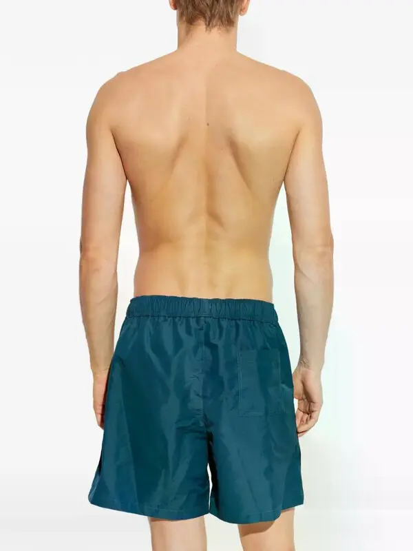 Versace Patterned-stripe Swim Shorts - Blue