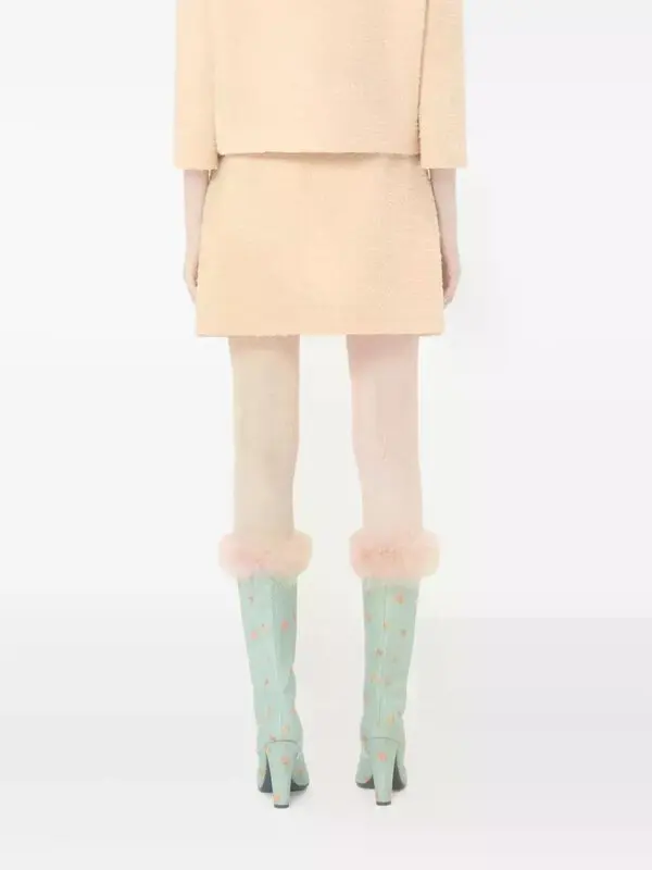Valentino Garavani Mini Skirt With V-shaped Detail - Neutrals
