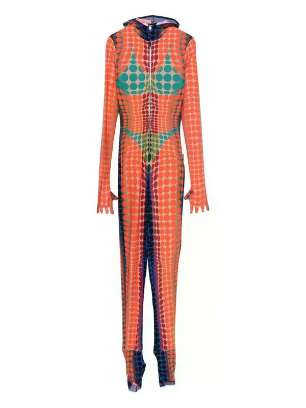 JEAN PAUL GAULTIER Hooded Polka-dot All-in-one - Orange