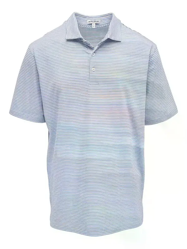 Peter Millar Striped Knit Polo Shirt - Blue