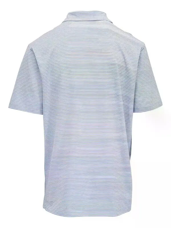 Peter Millar Striped Knit Polo Shirt - Blue