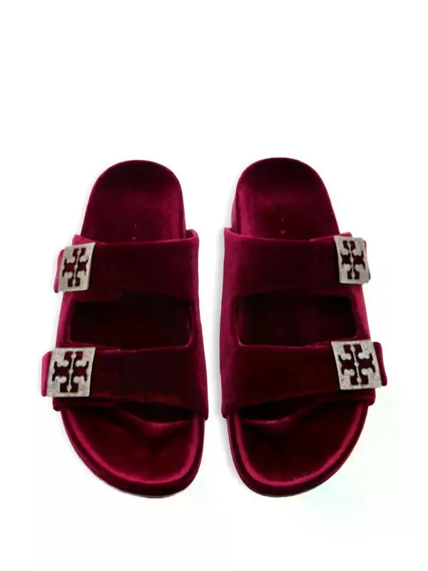 Tory Burch Mellow Pavé Velvet Sandals - Red