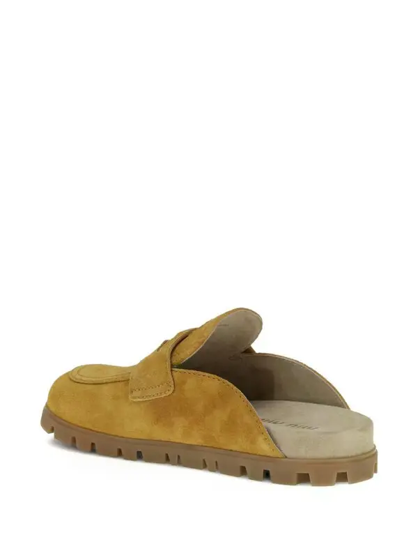 Miu Miu Horsebit Suede Mules - Brown