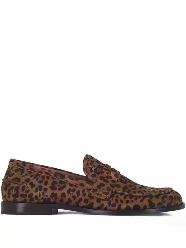 Amina Muaddi Tilda Leopard-pattern Loafers