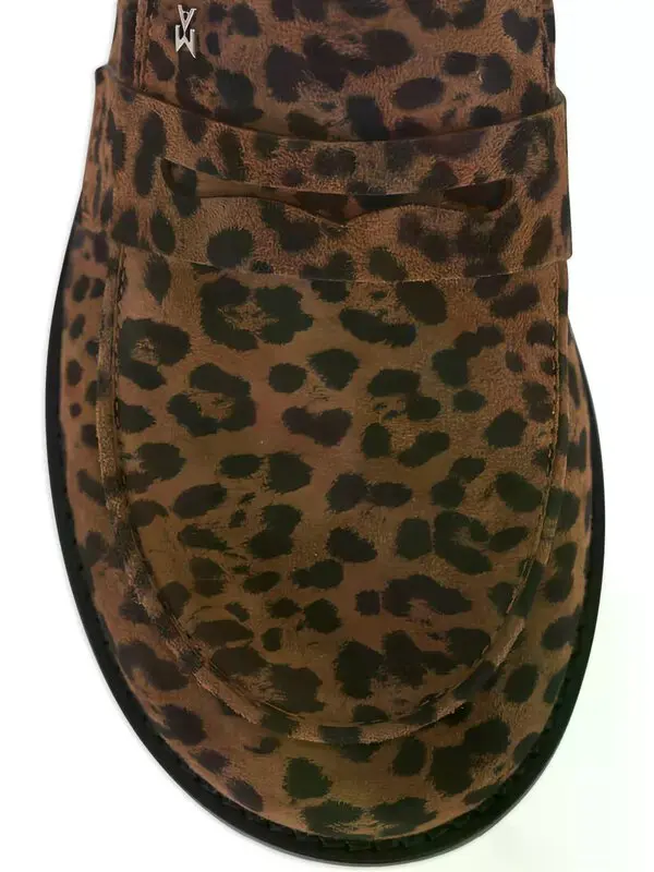 Amina Muaddi Tilda Leopard-pattern Loafers