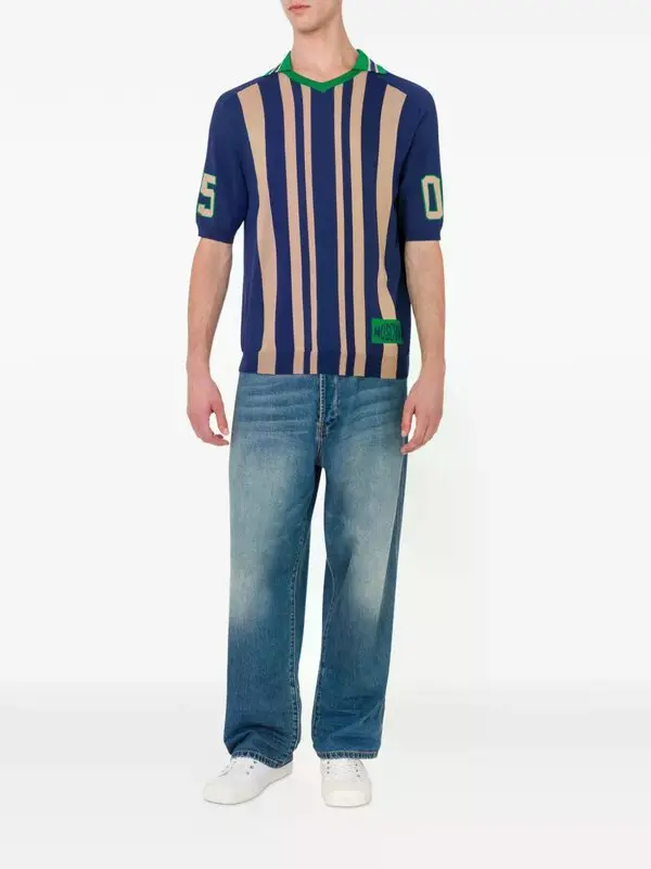 Moschino Striped V-neck T-shirt