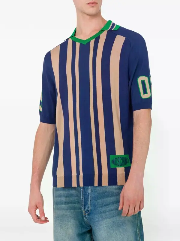 Moschino Striped V-neck T-shirt