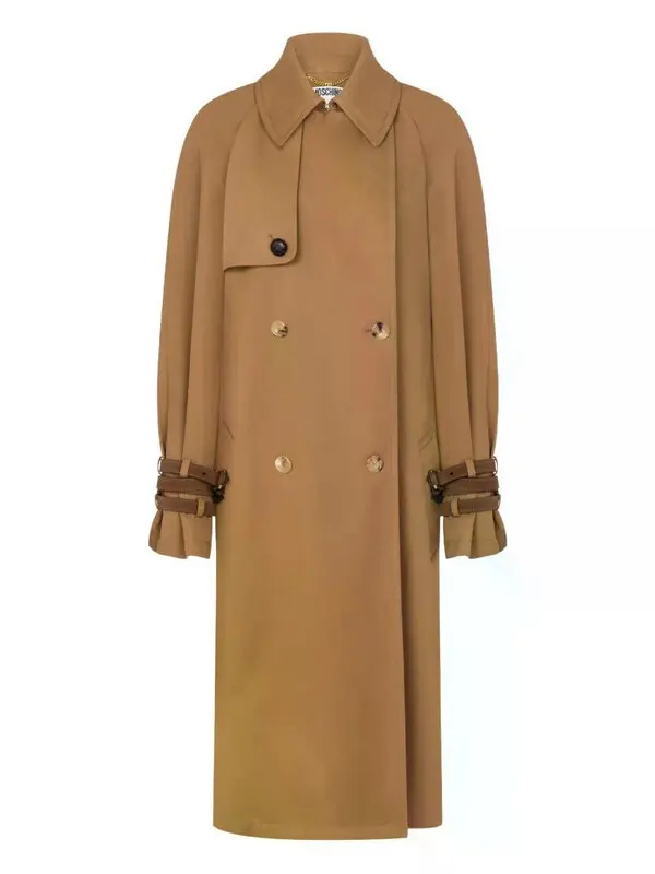 Moschino Buttoned-cuff Double-breasted Trench Coat