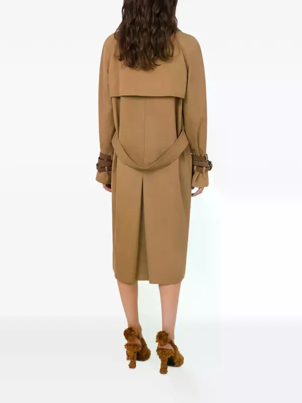 Moschino Buttoned-cuff Double-breasted Trench Coat