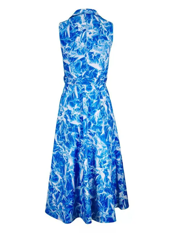 Akris Belted Collared Midi Dress