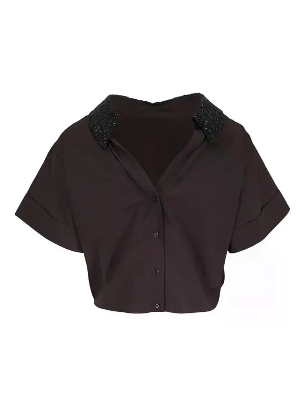 TWP Beaded Cropped Shirt