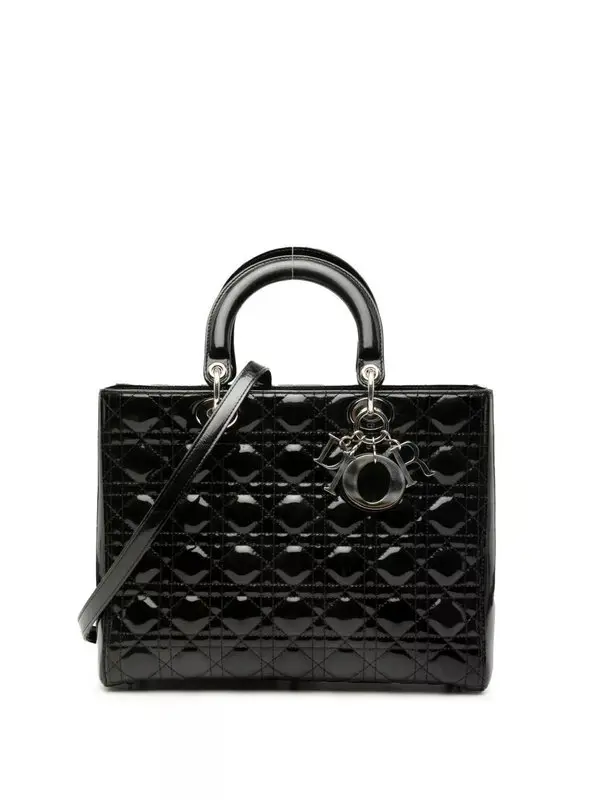 Dior 2012 Cannage Lady Satchel - Black