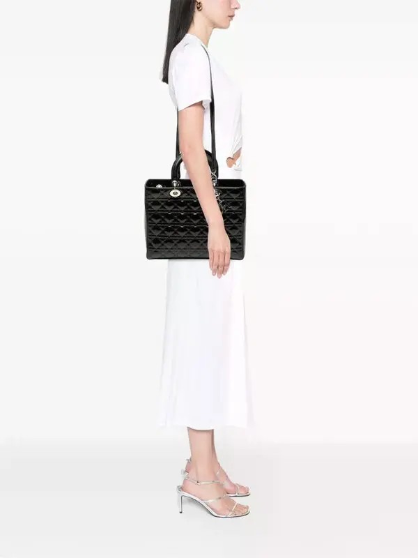 Dior 2012 Cannage Lady Satchel - Black