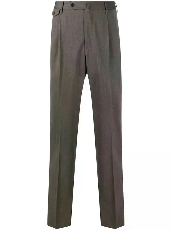 PT TORINO Tapered Tailored Trousers - Brown
