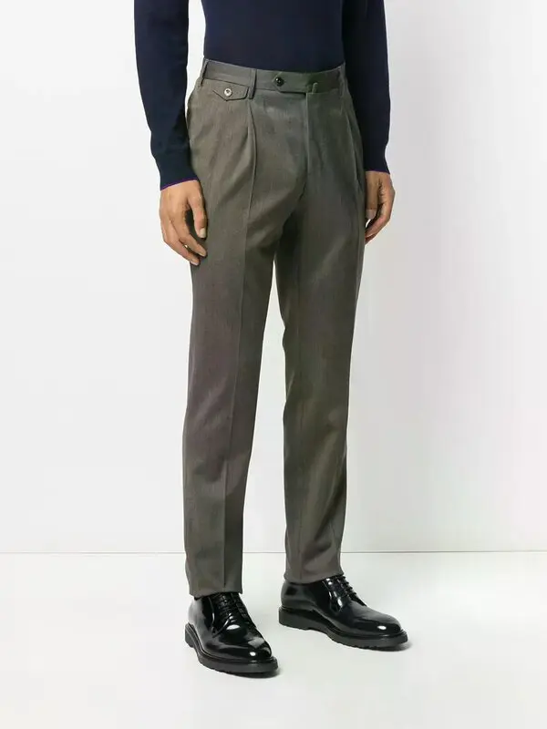 PT TORINO Tapered Tailored Trousers - Brown
