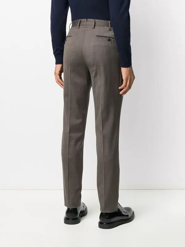 PT TORINO Tapered Tailored Trousers - Brown