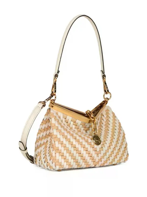 Etro Small Vela Woven Shoulder Bag - Neutrals