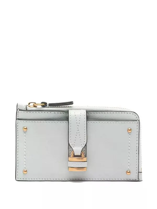 Chloé Buckle Leather Wallet - Blue