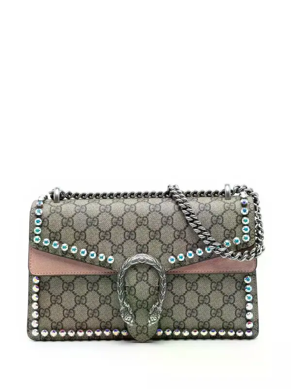 Gucci 2016-2025 Medium Gg Supreme Crystal Dionysus Shoulder Bag
