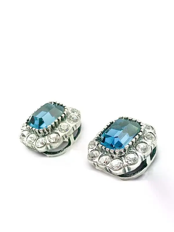 JENNIFER GIBSON JEWELLERY 1960s Sapphire Paste Clip-on Earrings