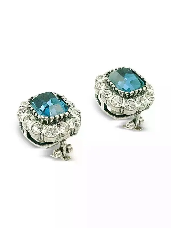 JENNIFER GIBSON JEWELLERY 1960s Sapphire Paste Clip-on Earrings