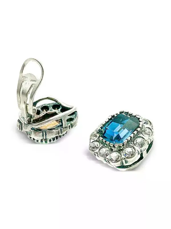JENNIFER GIBSON JEWELLERY 1960s Sapphire Paste Clip-on Earrings