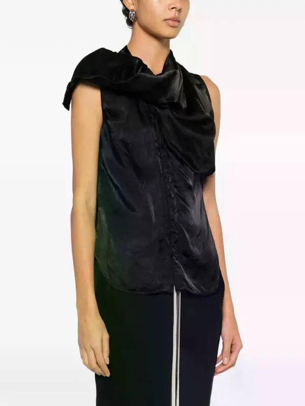 Rick Owens Draped Sleeveless Top - Black
