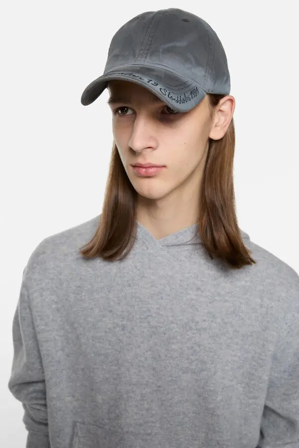 Acne Studios Logo Baseball Cap - Asphalt Grey