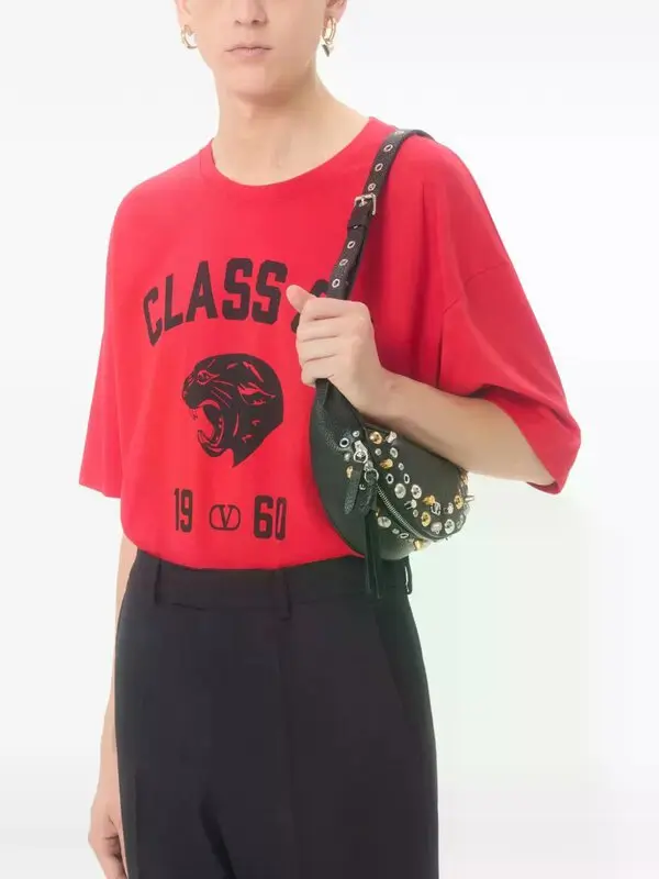 Valentino Garavani Panther-print Cotton T-shirt - Red