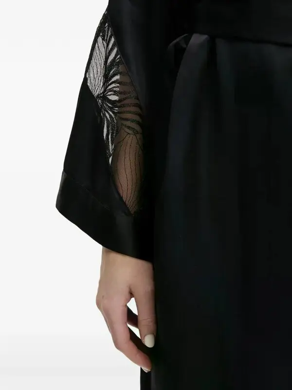 Chantelle Lace Sleeve Tie-waist Robe