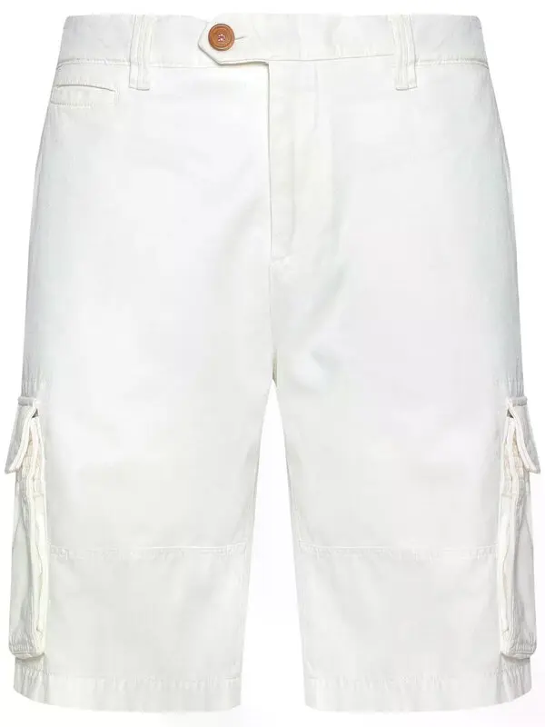 Brunello Cucinelli Cotton Cargo Shorts - White