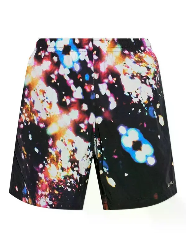 Alexander McQueen Patterned Board Shorts - Black