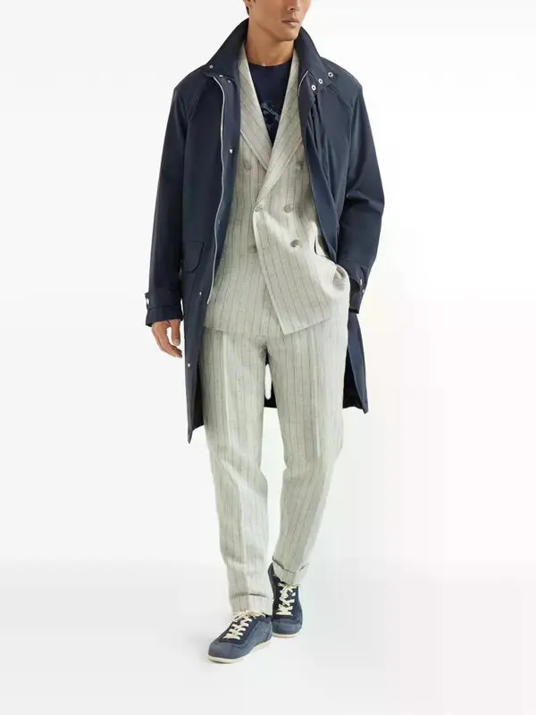 Brunello Cucinelli Parka Coat With Detachable Hood - Blue